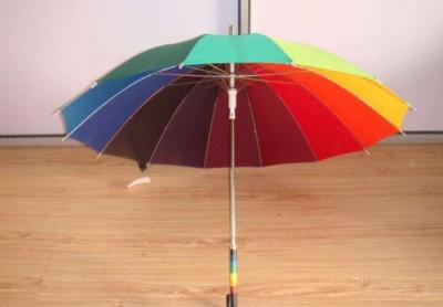 China Stick Rainbow Folding Umbrella / Cloud Umbrella Big Size Leather Handle for sale