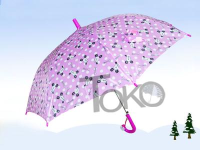 China Little Girls Pink Kids Rain Umbrellas Auto Open Metal Frame With Flute Ribs for sale
