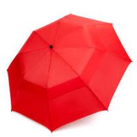 China Red Extra Large Collapsible Golf Umbrella 190T Pongee Fabirc 12mm Shaft Easy Open for sale