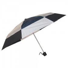 China Black And White Collapsible Golf Umbrella Anti Water Metal Fram With 2 Bibs Fulte for sale
