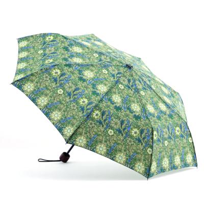 China Printed Flat Mini Manual Open Umbrella , Easy Open Close Umbrella Plastic Handle for sale