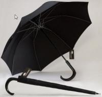 China Black Men's Walking Stick Umbrella , Large Black Umbrella Wooden Handle 14 Ribs for sale