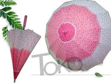 China Wind Resistant 48 Inches Vented Golf Umbrella Stick Open Print Dot Fabric for sale