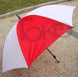 China Portable High Wind Vent Umbrella 190T Nylon Fabric Plastic Handle 2 Flute Ribs for sale