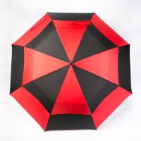 China double canopy golf umbrella Custom Promotion Vented Golf Umbrella Automatic Open 8 Fiberglass Ribs for sale