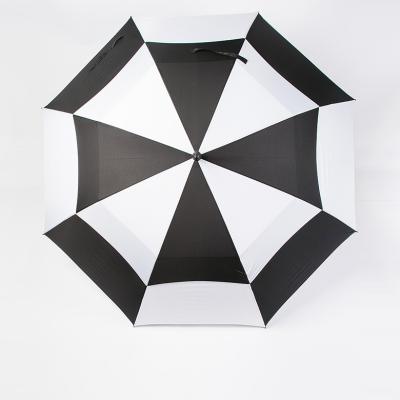 China double canopy golf umbrella Custom Promotion Vented Golf Umbrella Automatic Open 8 Fiberglass Ribs for sale