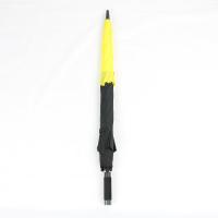 China 60 Inch Black Yellow Fiberglass Automatic Folding Umbrella With Wind Vents  Large Umbrella Windproof Double Canopy for sale