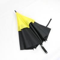 China 60 Inch Black Yellow Fiberglass Automatic Folding Umbrella With Wind Vents  Large Umbrella Windproof Double Canopy for sale