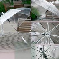 China EVA Long Handle Rain Sun Clear Plastic Dome Umbrella Rainproof Wedding Photo for sale