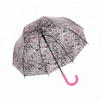 China Mushroom Floral Victoria Clear Full Cover Umbrella Transparent Eco POE for sale