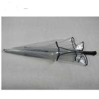 China 30 Inch Helmet Clear Dome See Through Umbrella Straight Wooden Handle for sale