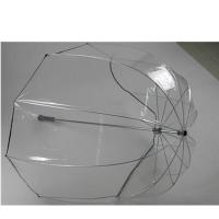 China 30 Inch Helmet Clear Dome See Through Umbrella Straight Wooden Handle for sale