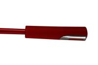 China Dome Shape Red Edges Clear Plastic See Through Umbrellas With Self Metal Top for sale