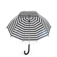 China Small Manual Open See Through Umbrella Stripe Transparent Bubble Umbrella for sale