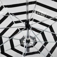 China Small Manual Open See Through Umbrella Stripe Transparent Bubble Umbrella for sale