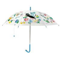 China Funny Mini Clear Compact Umbrella / Straight Kid Little Girl Clear Collapsible Umbrella for sale