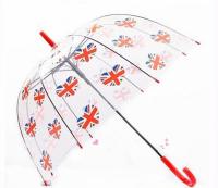 China Mini Straight Kids Little Girl Clear Fold Up Umbrella Poe / Pvc Transparent For Promotion for sale