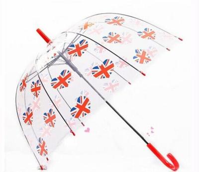 China Mini Straight Kids Little Girl Clear Fold Up Umbrella Poe / Pvc Transparent For Promotion for sale