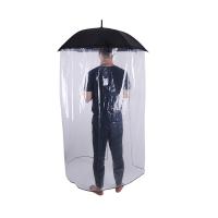 China Strong Waterproof Walking Stick See Through Umbrella Full Body With POE Cloth for sale