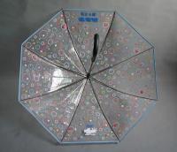 China Advertising Clear Transparent Umbrella with silkscreen print on the canopy for sale