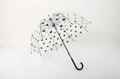 China POE Clear Mini See Through Umbrella Children Straight Handle Lightweight for sale
