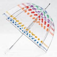 China POE Clear See Through Umbrella Long Cane Straight Transparent Lady Umbrella for sale