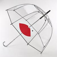 China POE Clear See Through Umbrella Long Cane Straight Transparent Lady Umbrella for sale