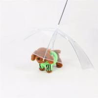 China POE See Through Umbrella Clear Transparent Pet Dog Umbrella With Chain for sale