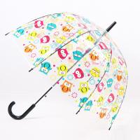 China Ladies Gifts Auto Open See Through Umbrella Cute Owl Print POE Material for sale