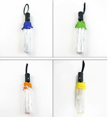China Unisex 3 Fold Auto Open Plastic See Through Umbrellas With Case , Plastic Handle for sale
