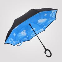 China Fiber Handle Double Layer Manual Open Umbrella Daisy Flower Reverse Car Umbrella for sale