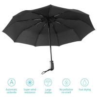 China Summer Commercial Photo Portable Auto Open Umbrella Large Fold Umbrella Black for sale