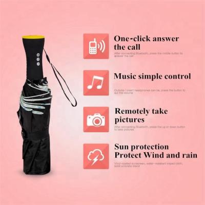 China Innovative Bluetooth Music Cell Phone Tri Fold Umbrella Auto Open And Closed for sale