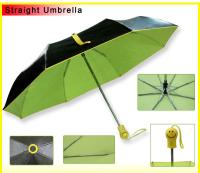 China Happy Smile Face Auto Open Umbrella High Anti UV Light Weight 3 Fold Umbrella for sale