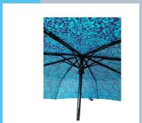 China Custom Printing Auto Open Close Umbrella , Three Fold Umbrella In Blue Color for sale