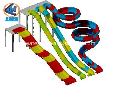China Colorful FRP Water Park Slide Resort Pool Installation Durable Fiberglass Construction for sale