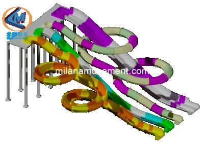 China Adjustable Height Commercial Water Amusement Park Equipment Fiberglass Water Slide for sale