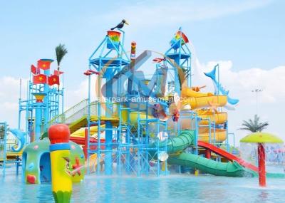 China Funny Outdoor Water Playground With Fiberglass Water Slides for sale