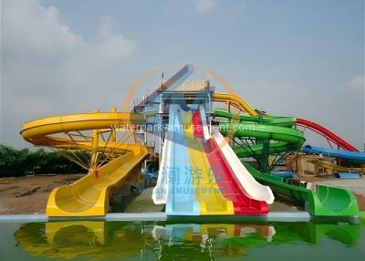China Adult Riders Water Amusement Park Equipment Combination Water Slide Large Capacity Multi Color for sale