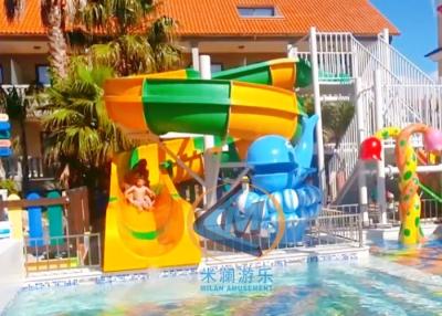 China Low Platform Curved Water Slide 1 Rider/Time Smooth Surface For Hotel Backyard Pool for sale