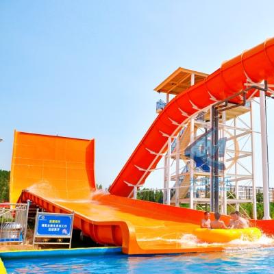 China Commercial Outdoor Boomerango Water Slide High Durability With 2 Person Tube for sale