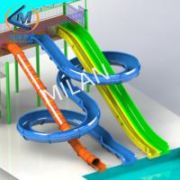 China MILAN Anti Ultraviolet Water Park Fiberglass Slide Custom Height For Public for sale