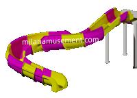 China Single Fiberglass Aqua Water Slide Indoor Outdoor Pool Commercial Installation for sale