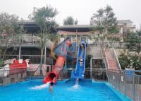 China Straight Feature Fiberglass Pool Slide Anti Aging With Hot Dipped Galvanized Steel for sale
