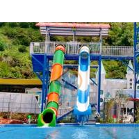 China Straight Feature Fiberglass Pool Slide Anti Aging With Hot Dipped Galvanized Steel for sale