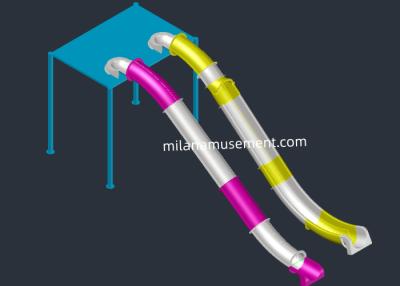 China Fiberglass Water pool Straight Water Slide Rust Proof For Adults Teenagers for sale