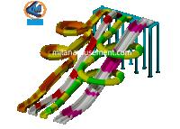 China Custom Height FRP Fiberglass Pool Slide for Indoor and Outdoor Aquatic Use for sale