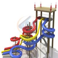 China Commercial Fiberglass Water Slides Fibreglass Pool Water Slide for sale