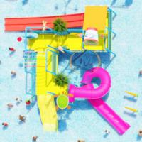 China Colorful Water Play Structures Water House For Kids Play Pool In Amusement Park for sale