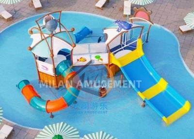 China 10x8m Water Park Playground Colorful Fiberglass Slide Material For Residential for sale